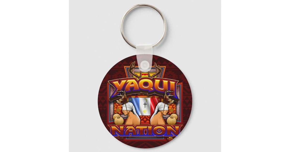 Yaqui Nation Flag Deer Dancer Keychain | Zazzle