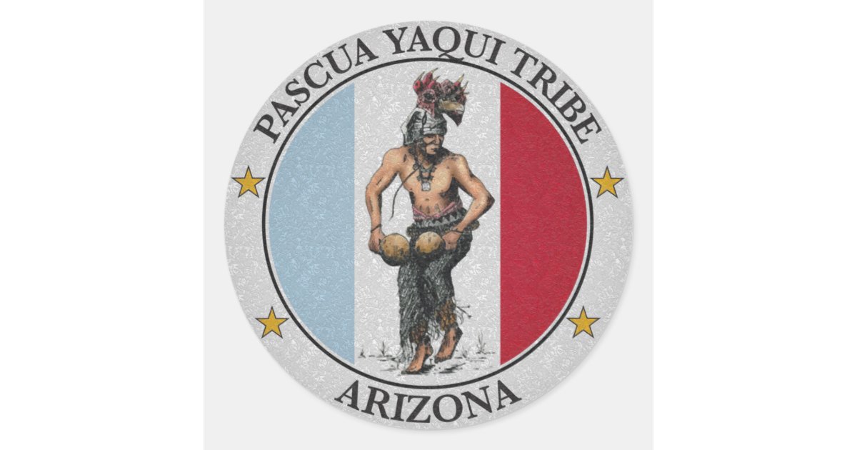 Yaqui Tribal Flag Classic Round Sticker | Zazzle