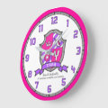 Yara letter Y name meaning heraldry knights shield Large Clock | Zazzle