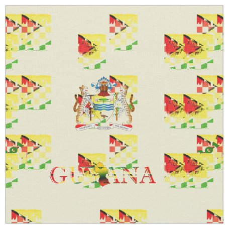 Guyana Flag Fabric | Zazzle