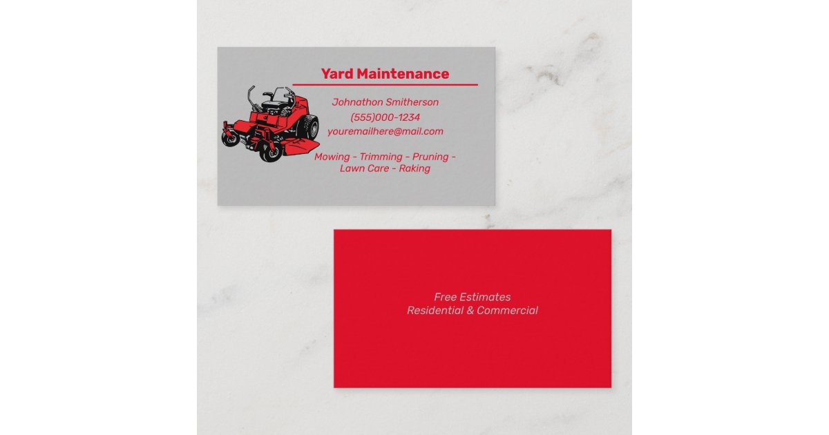 Yard maintenance business card | Zazzle