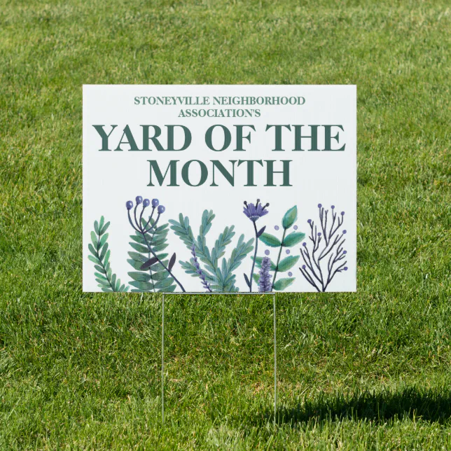 Yard of the Month Landscaping Winner Custom HOA Sign | Zazzle