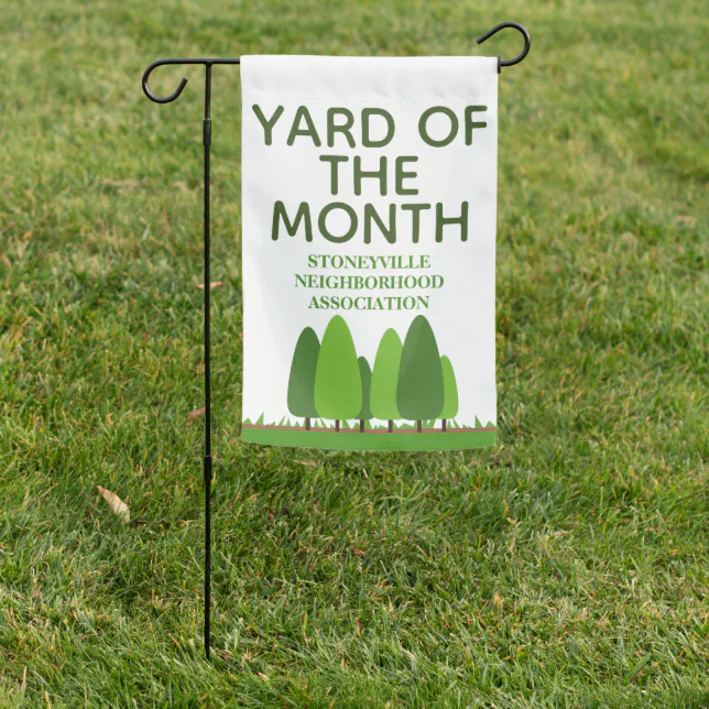 Yard of the Month Winner Custom Neighborhood Garden Flag | Zazzle