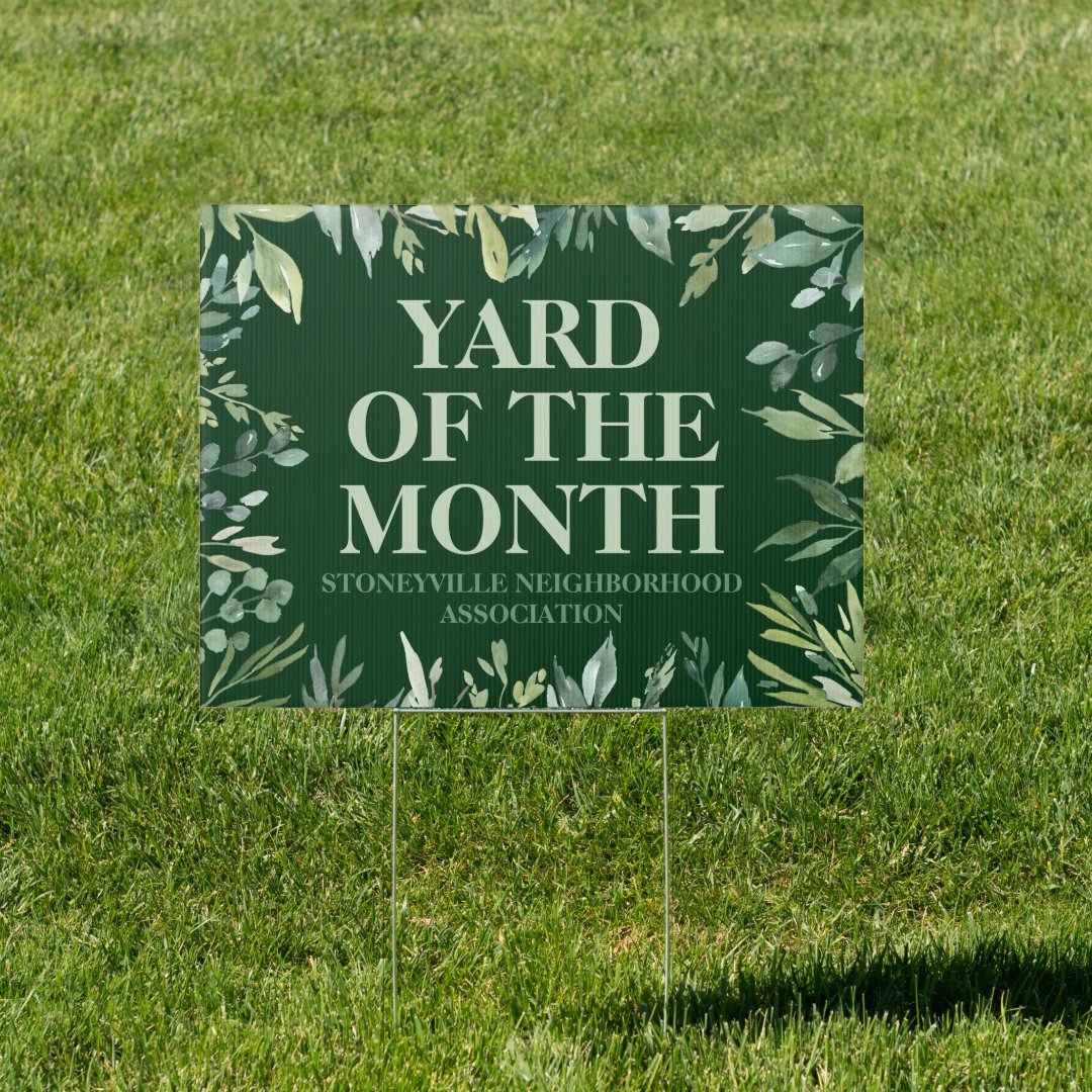 Yard of the Month Winner Custom Neighborhood Yard Sign | Zazzle
