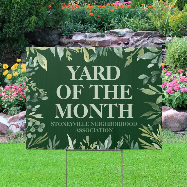 Yard of the Month Winner Custom Neighborhood Yard Sign | Zazzle