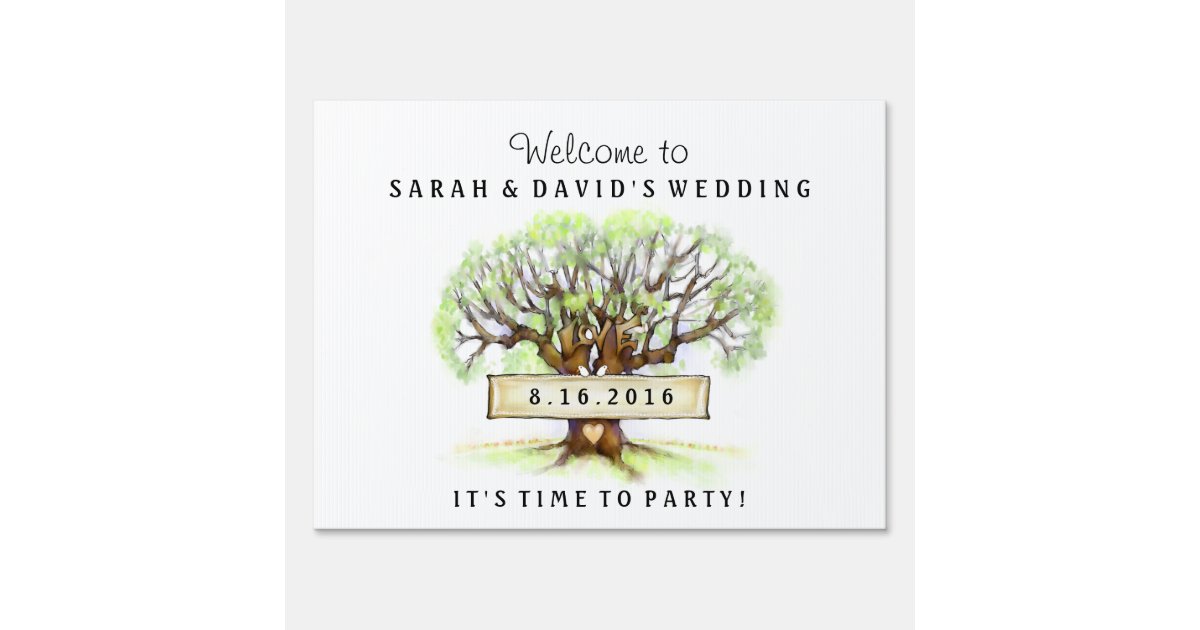 Yard Sign - Wedding - The Love Tree | Zazzle