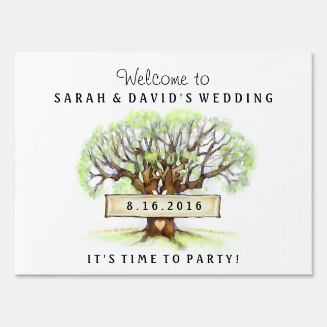 Yard Sign - Wedding - The Love Tree | Zazzle