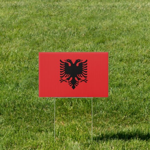 Yard Sign with flag of Albania | Zazzle