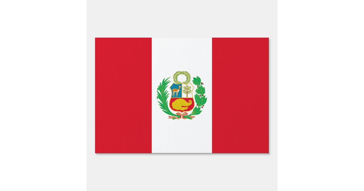 Yard Sign with flag of Peru | Zazzle