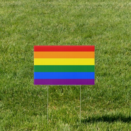 Yard Sign with Rainbow LGBT Pride flag | Zazzle