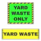 Yard Waste Only (Garbage Trash Can) Yellow Green Sticker | Zazzle