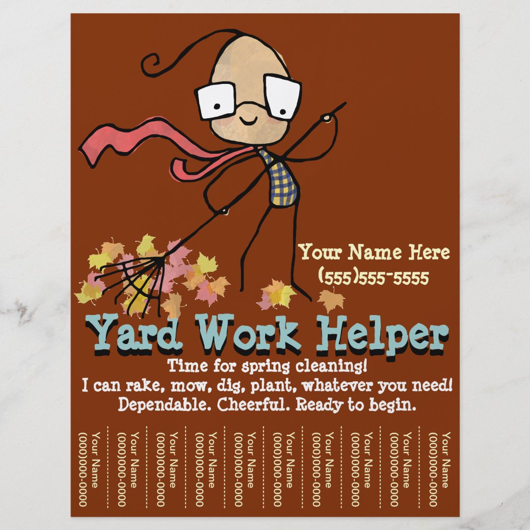 Yard Work. Garden Helper. Advertising flyer | Zazzle