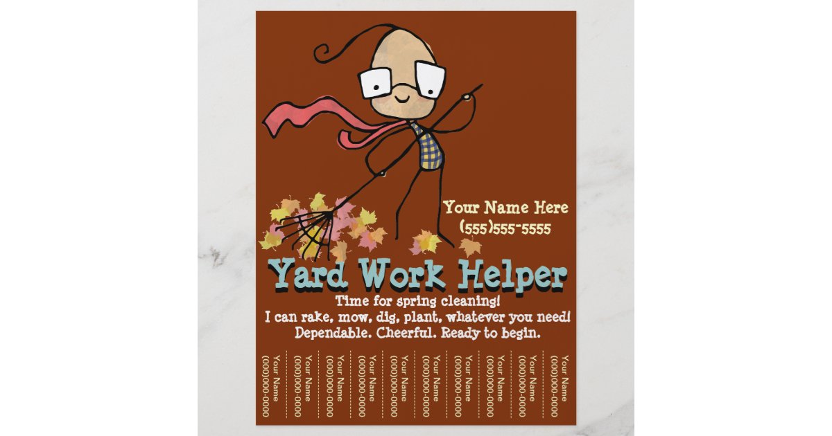 Yard Work. Garden Helper. Advertising flyer | Zazzle