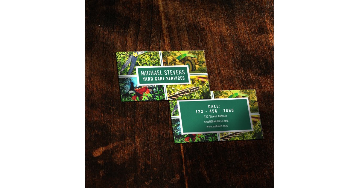 Yard work images professional Business Card | Zazzle