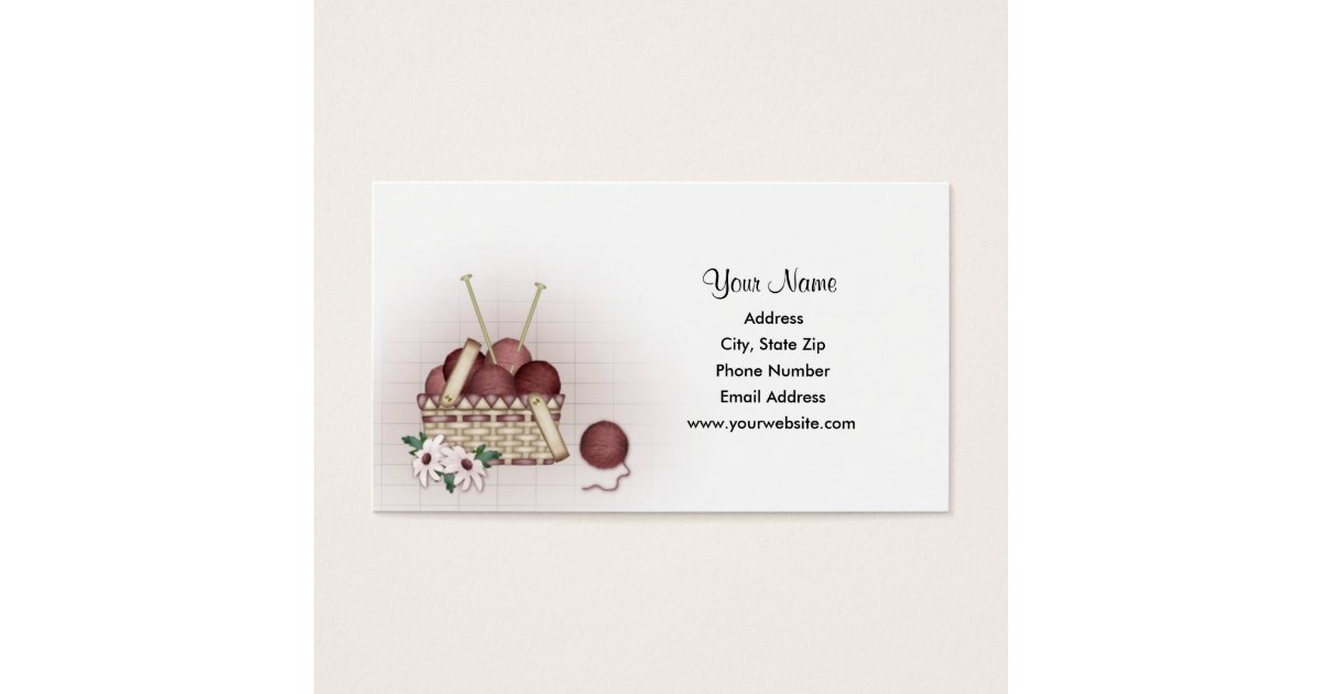 Yarn Basket - Knitting Business Cards | Zazzle.com
