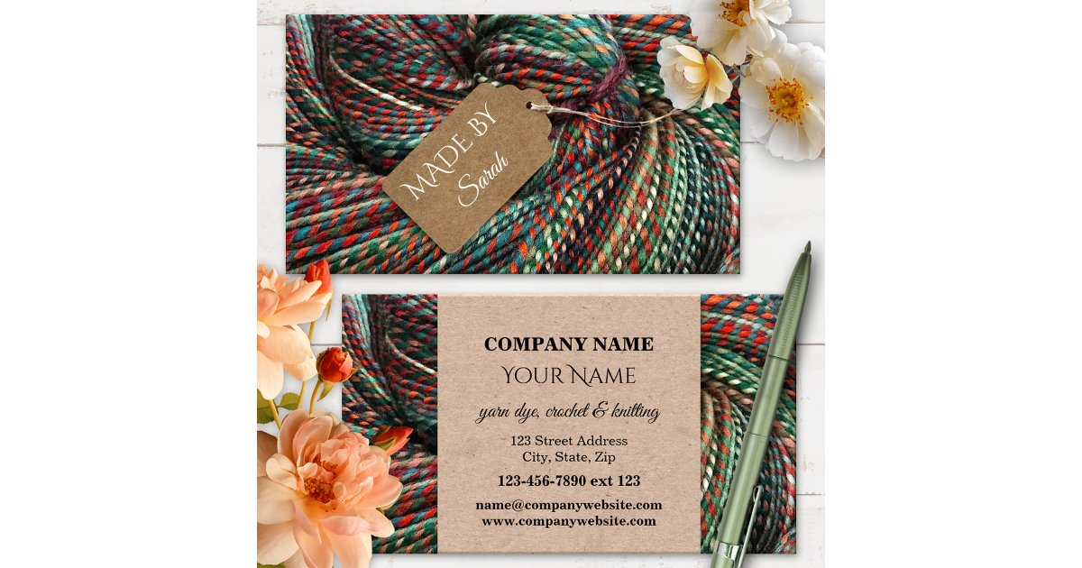 Yarn Dye Crochet and Knitting Wool Business Card | Zazzle