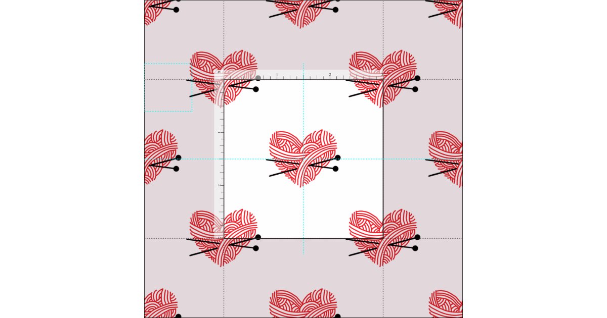 Yarn Heart & Knitting Needles Crafts Pattern Fabric | Zazzle