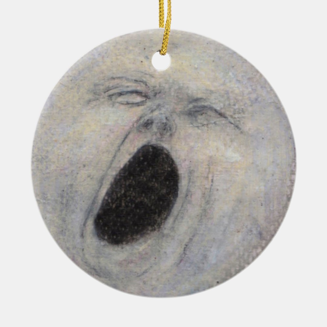 Yawning Man in the Moon Ceramic Ornament | Zazzle