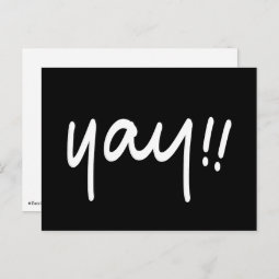 YAY Happy Congratulations Handwriting Uplifting Postcard | Zazzle