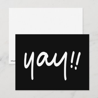 YAY Happy Congratulations Handwriting Uplifting Postcard | Zazzle