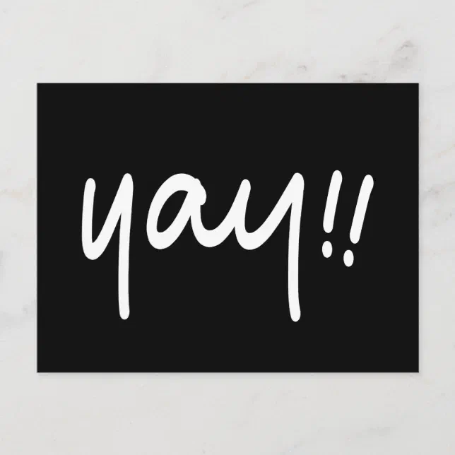 YAY Happy Congratulations Handwriting Uplifting Postcard | Zazzle