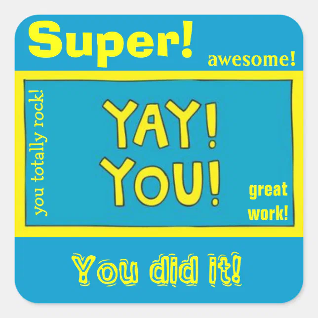 Yay You! Affirmation Stickers for Kids | Zazzle