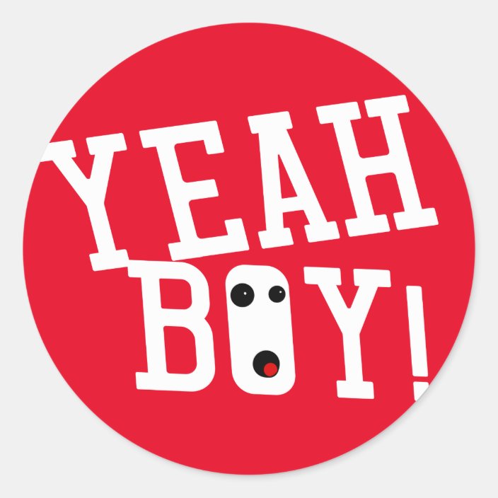Yeah Boy Emoji Face Bashin Bros Gamer Classic Round Sticker | Zazzle.com