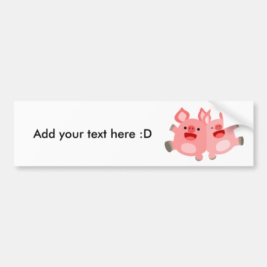 YEAH!! Cute Cartoon Pigs Bumper Sticker | Zazzle.com