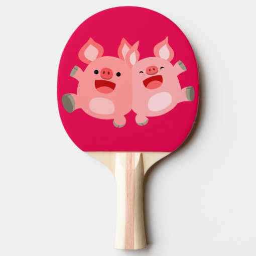 YEAH!! Cute Cartoon Pigs Ping Pong Paddle | Zazzle