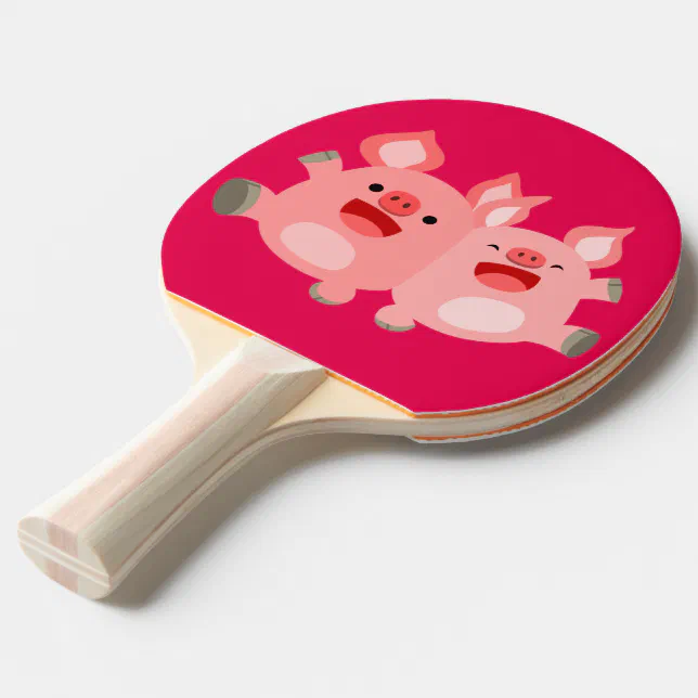 YEAH!! Cute Cartoon Pigs Ping Pong Paddle | Zazzle