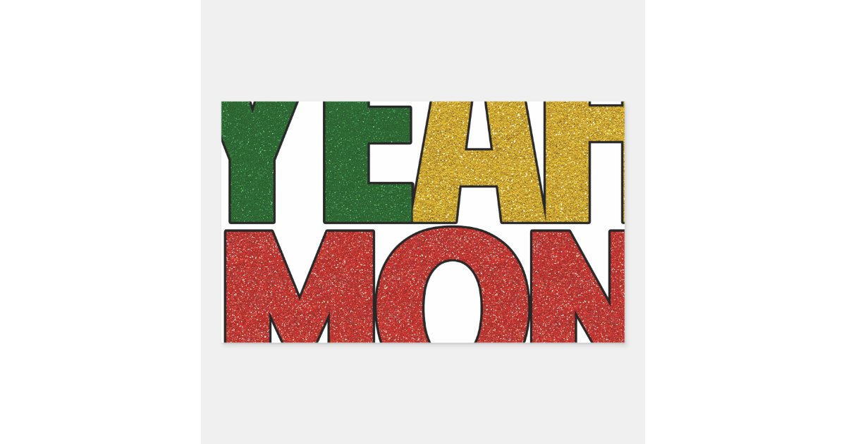 Yeah Mon Jamaican Vacation Rectangular Sticker | Zazzle