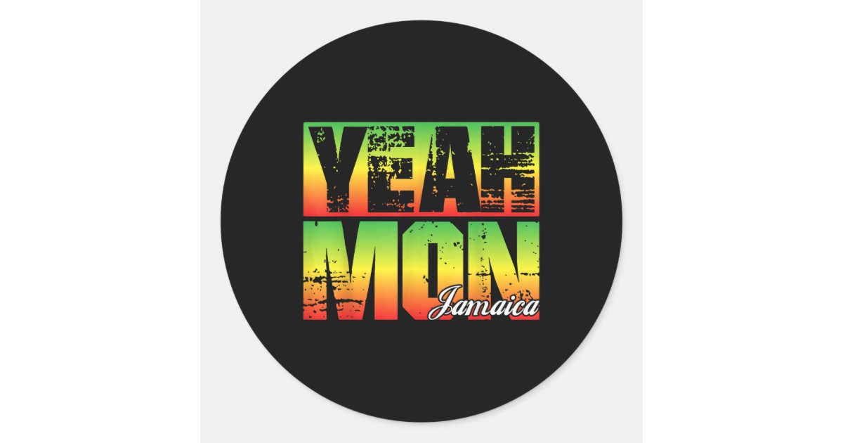 Yeah Mon Retro Jamaica Flag Jamaican Souvenir Funn Classic Round ...
