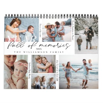 Year Full of Memories Photo Collage & Highlights Calendar | Zazzle