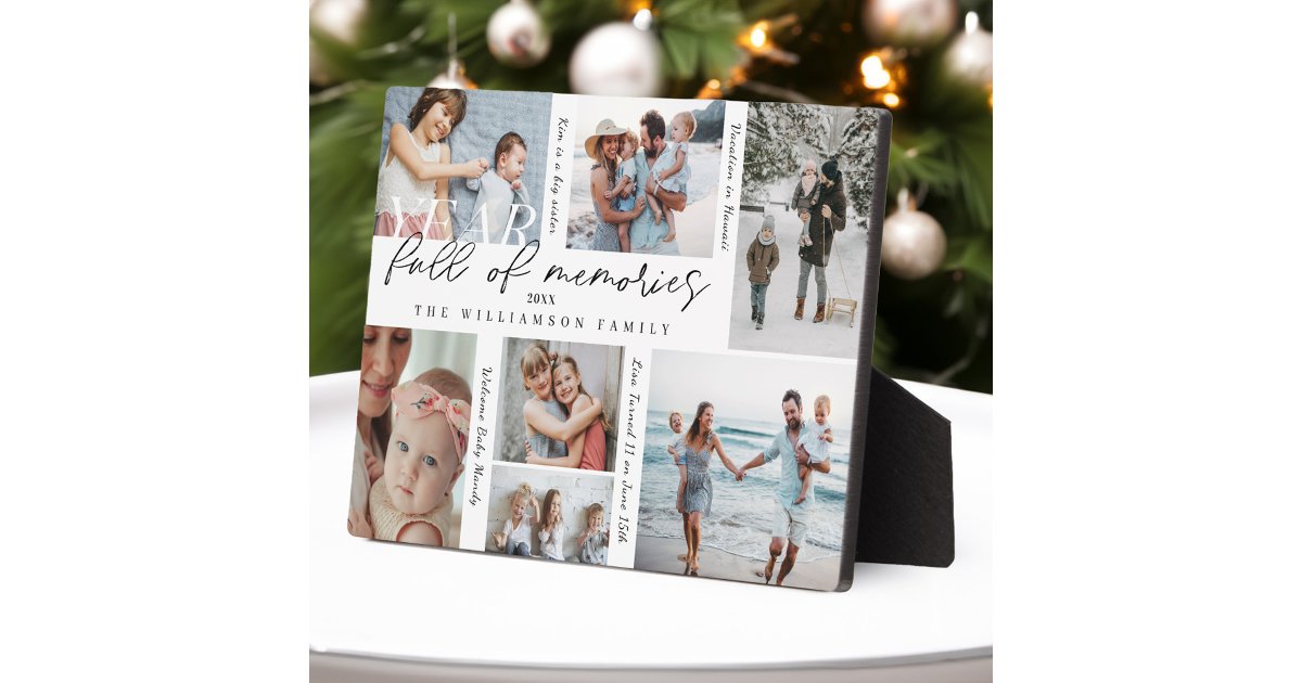 Year Full of Memories Photo Collage & Highlights Plaque | Zazzle