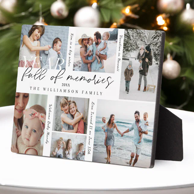 Year Full of Memories Photo Collage & Highlights Plaque | Zazzle