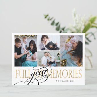 Year Full of Memories Photo Collage Year In Review Holiday Card | Zazzle