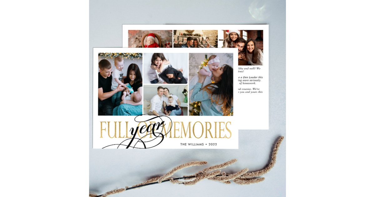 Year Full of Memories Photo Collage Year In Review Holiday Card | Zazzle