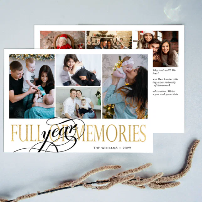 Year Full of Memories Photo Collage Year In Review Holiday Card | Zazzle