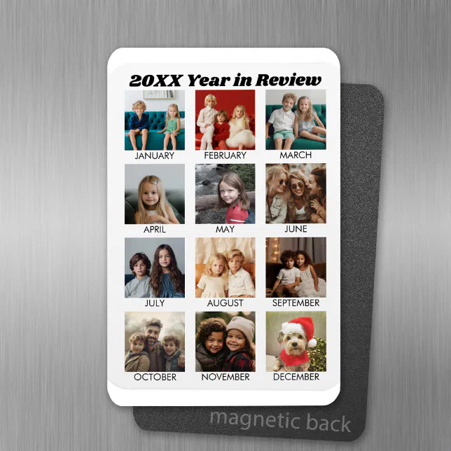 Year in Review - 12 Photo Collage - Calendar Magnet | Zazzle