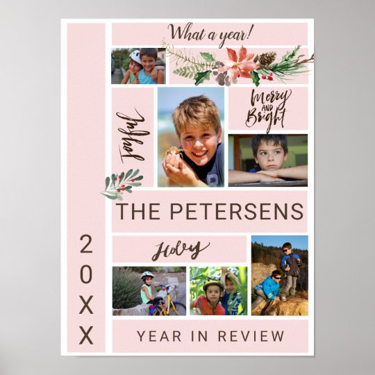 Year in Review Family Photo Collage Album Poster | Zazzle.com