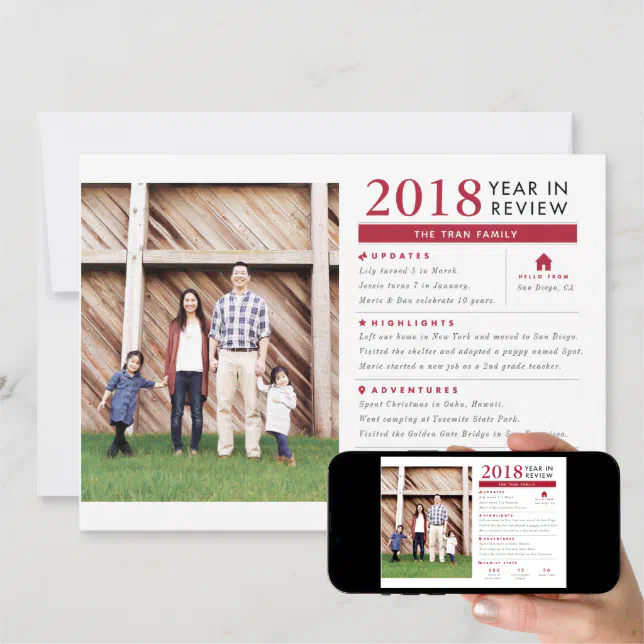 Year in Review Holiday Photo Card | Zazzle