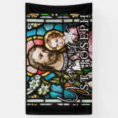 Year of St. Joseph Stained Glass Religious Jesus Banner | Zazzle