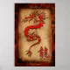 Year of the Dragon, Fire Dragon Art Poster | Zazzle