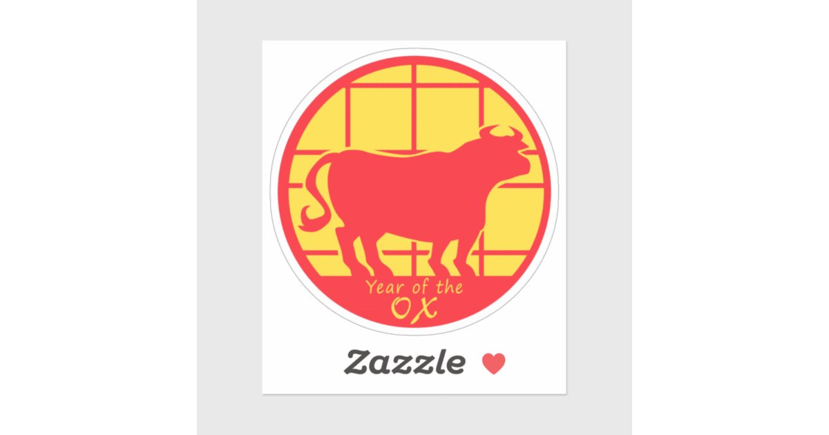 Year of the Ox Sticker | Zazzle