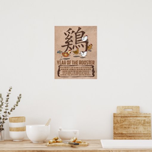 Year of The Rooster Traits Poster | Zazzle