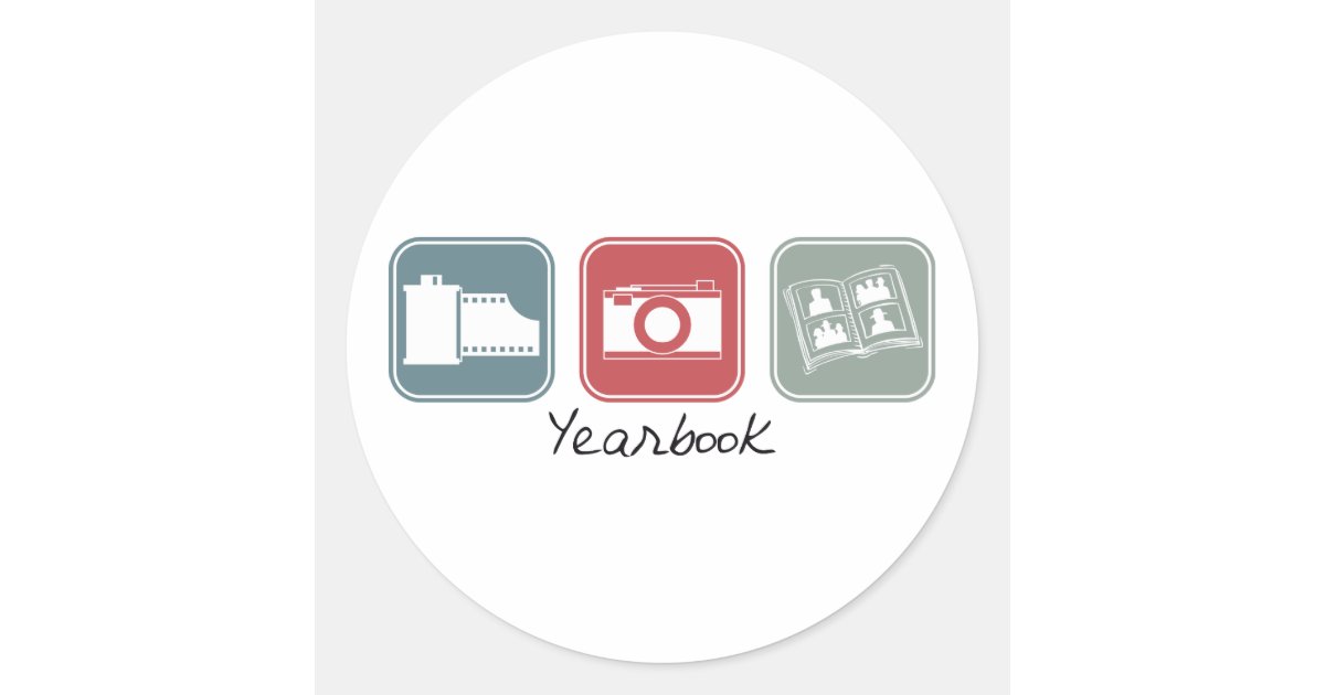 Yearbook (Squares) Classic Round Sticker | Zazzle