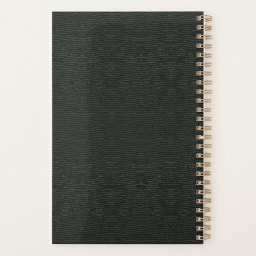 Yearly Vintage Elegant Olive Green Book Cover Planner | Zazzle