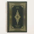 Yearly Vintage Elegant Olive Green Book Cover Planner | Zazzle