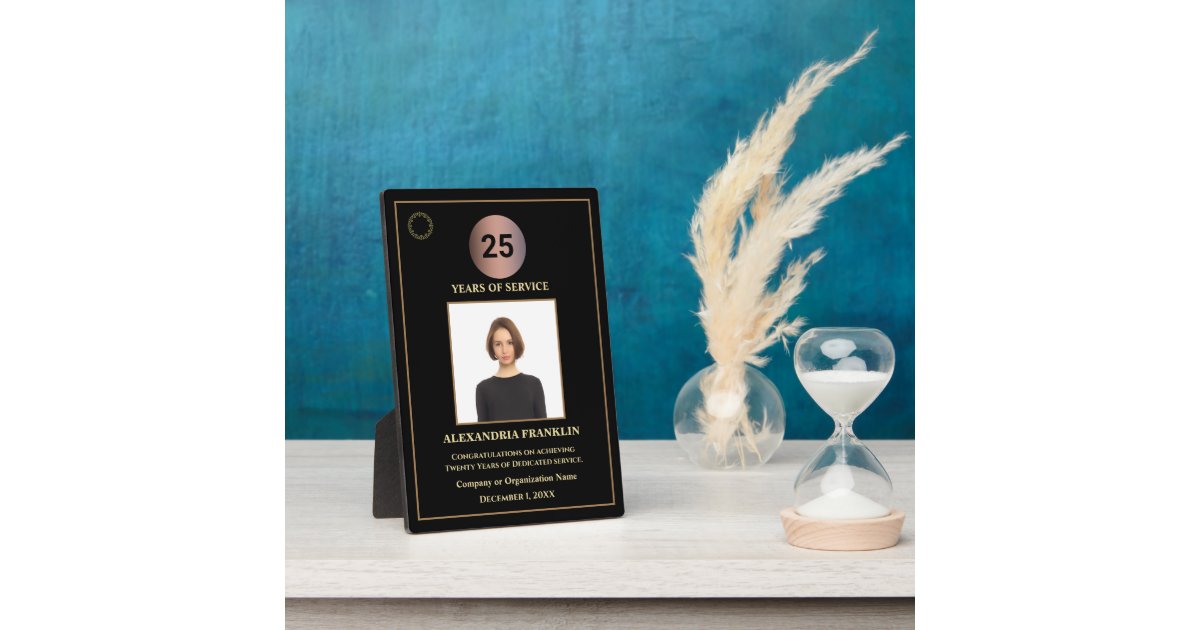 Years of Service Month Employee Photo Custom Award Plaque | Zazzle