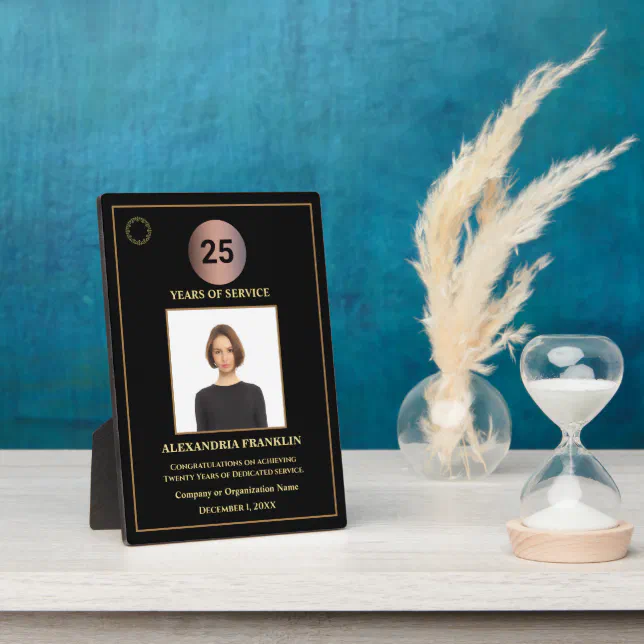 Years of Service Month Employee Photo Custom Award Plaque | Zazzle
